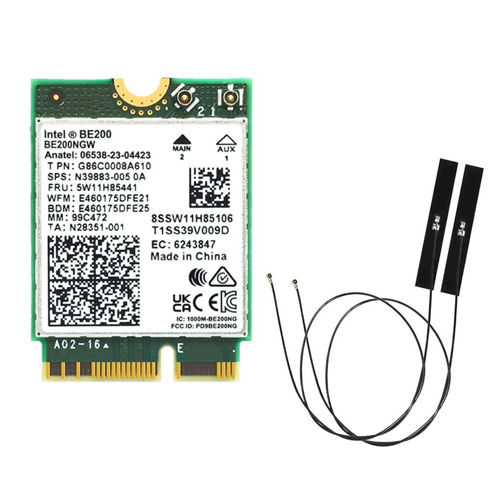 Intel BE200 Wi-Fi 7 Tri-Band M.2 2230 Network Card (with internal Antenna), Bluetooth 5.4 ...