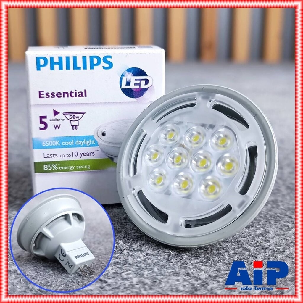 ลดล้างสต็อค Philips Led Mr16 5w ขั้ว Gu5 3 12v 24d แสงขาว 6500k หลอดไฟ