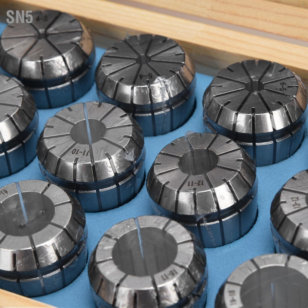 SN5 18 ชิ้น ER32 ฤดูใบไม้ผลิ Collet เหล็กคาร์บอนมิลลิ่งกลึงเชยชุดสำหรับเครื่องแกะสลัก CNC 3-20 ...