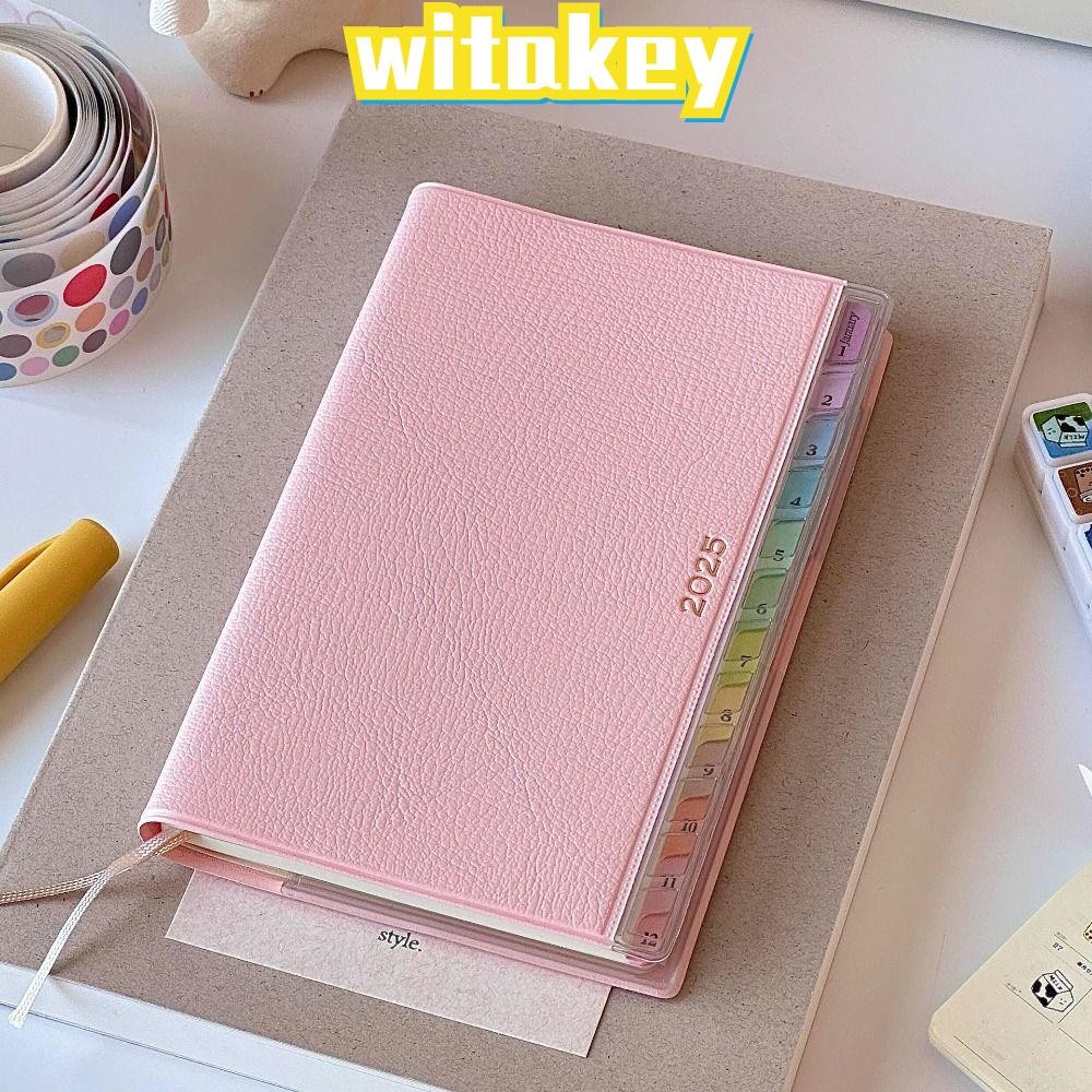 Witakey บันทึกแผนรายสัปดาห์รายเดือนหนังดัชนีสีสันสดใส 2025 ตารางสมุดบันทึกแผ่นบันทึกแบบพกพา 2025 ...