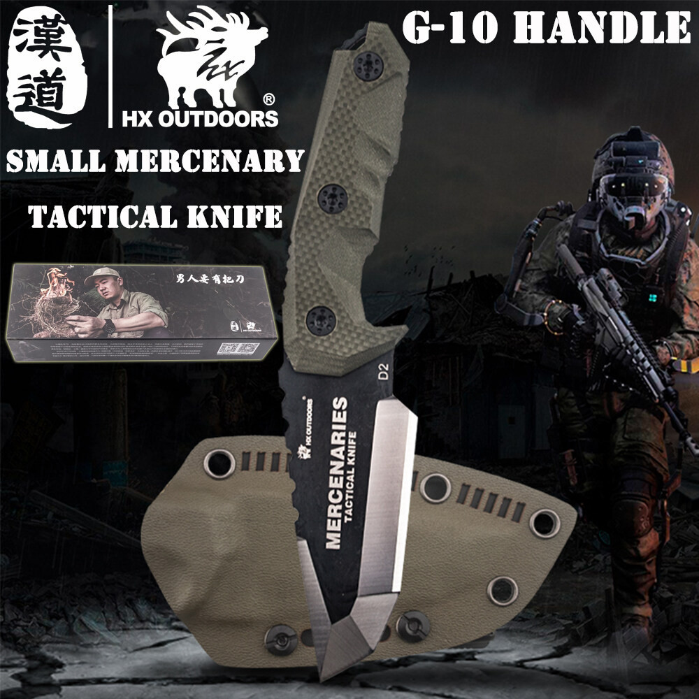 HX OUTDOORS 100% D2 MINI Mercenary Tactical Knife 17CM VG-10 Handle ...