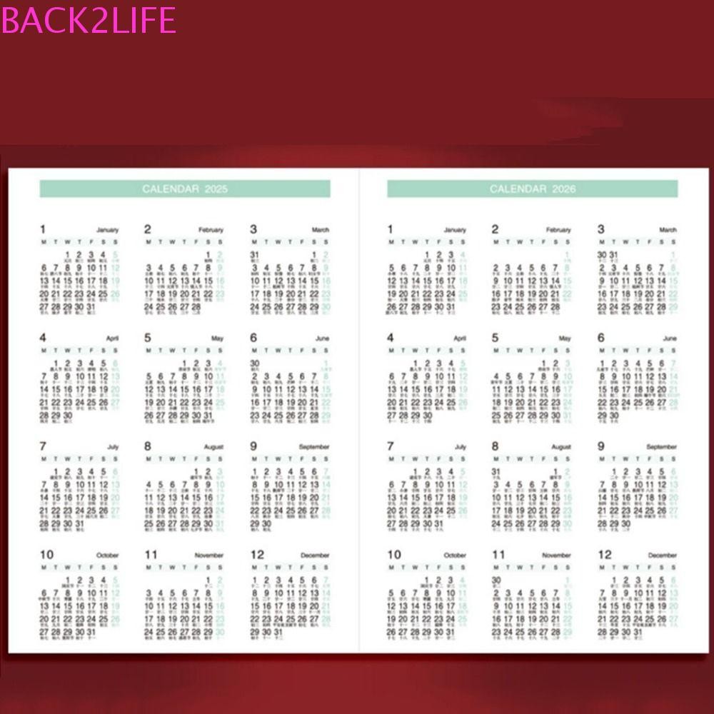 Back2life 2025 Schedule Planner Notepad, 12 เดือนการจัดการเวลา 365 วัน ...