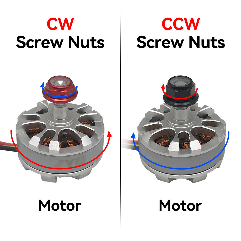 น็อตสกรูมอเตอร์ M5 CW CCW หน้าแปลนไนล่อน ล็อคในตัว สําหรับโดรนบังคับ 12 ...