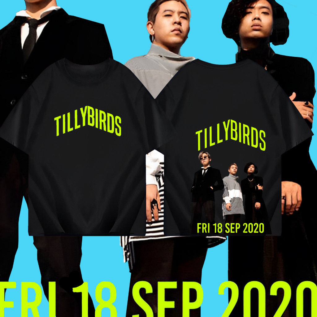 วงแขนสั้น| เสื้อยืดคอตตอนฤดูร้อน TILLY BIRDS-LOGO แขนสั้นพิมพ์ลาย ...