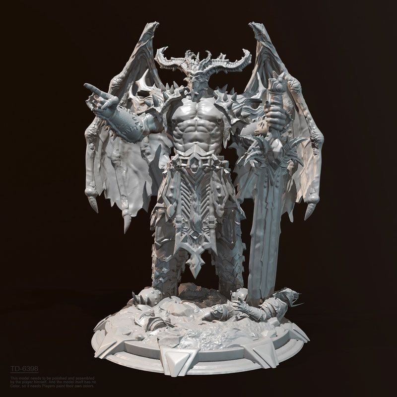 โมเดลเรซิ่น Hell Demon King ขนาด 38 มม. 50 มม. สีขาว TD-6398 3D OI7U ...