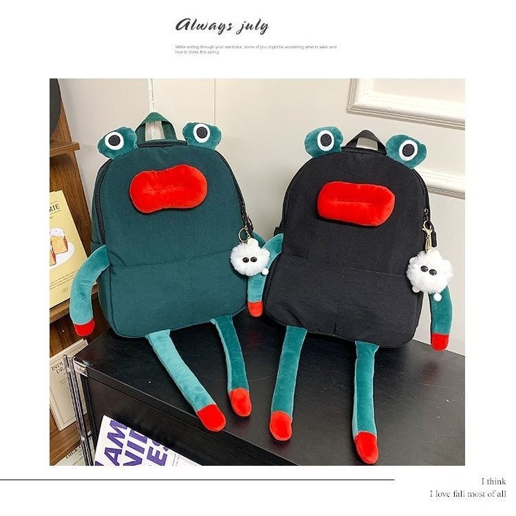 0210-PXX 2025 new Eccentric Personality Ugly and Cute Frog Backpack ...