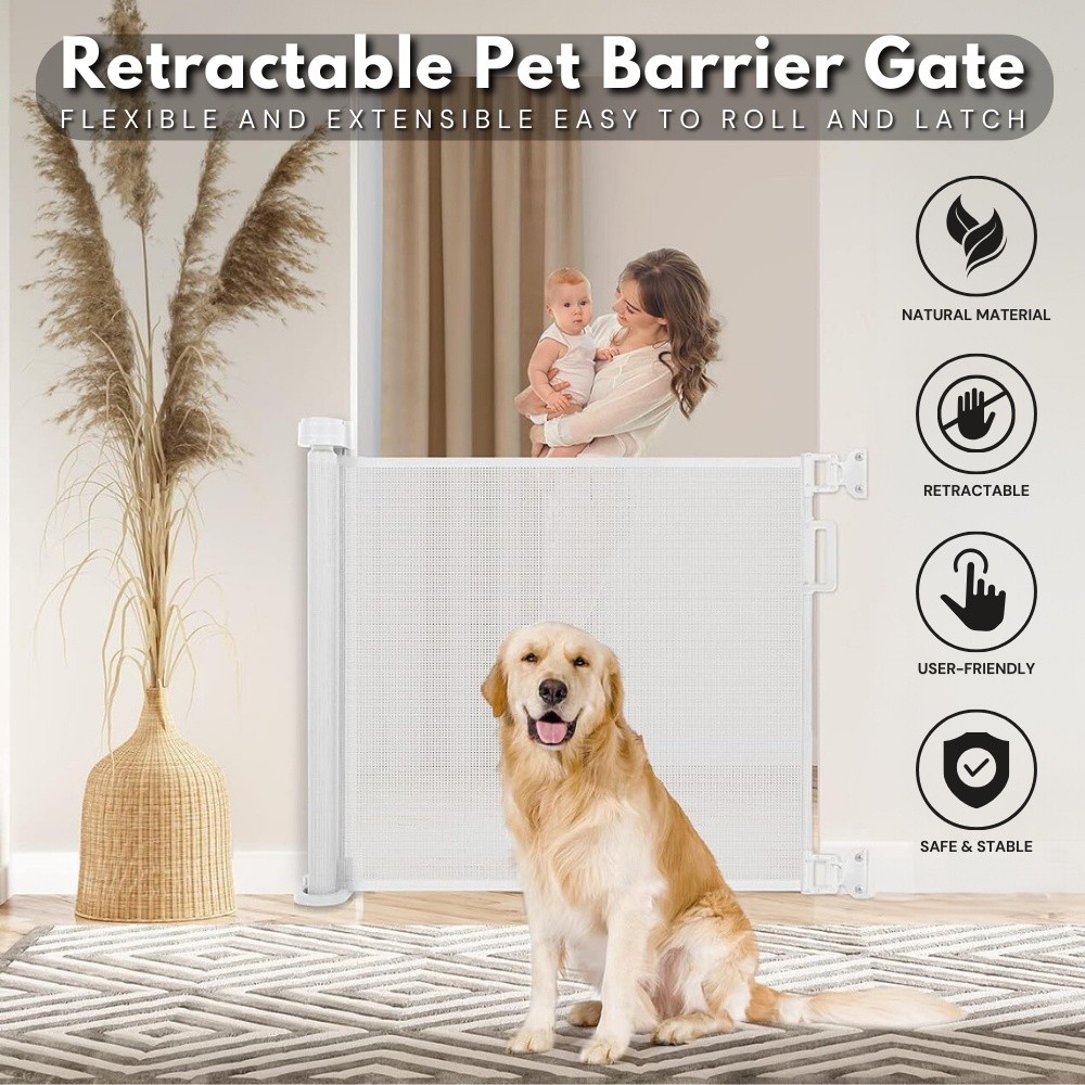 Retractable สัตว์เลี้ยง Baby gate Pagar สัตว์เลี้ยงความปลอดภัยประตู ...