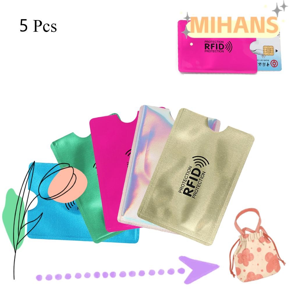 Mih 5 ชิ้น RFID Blocking สมาร์ทอลูมิเนียม Anti-theft Bank Sleeve กระเป๋าสตางค์ | Shopee Thailand