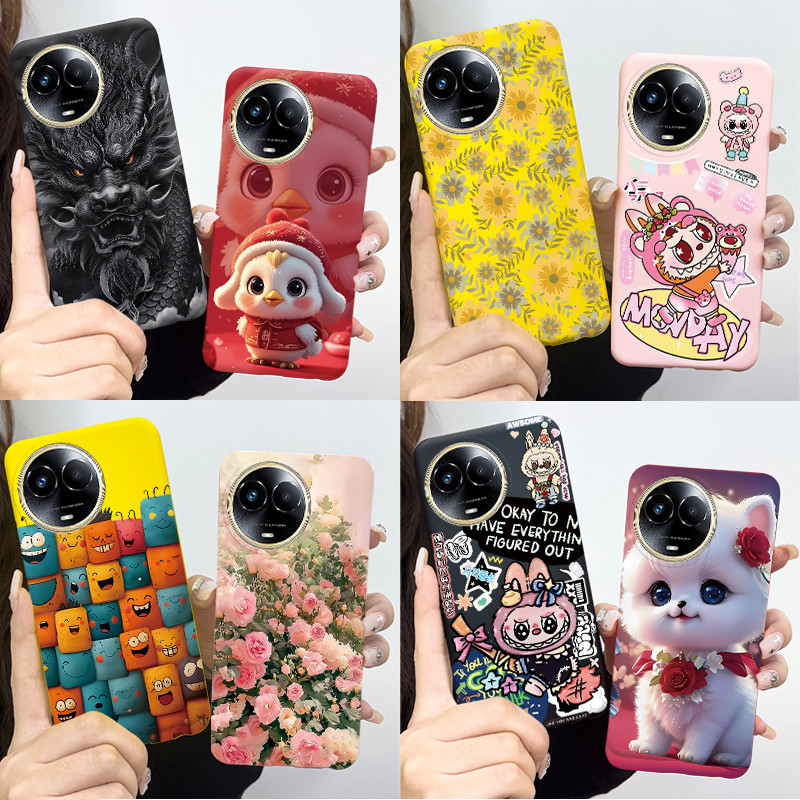 สําหรับrealme 11 5G 11X RMX3780 RMX3785 น่ารักLabubuแมวมังกรรูปแบบJelly ...