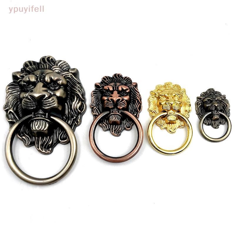 [YPU] Emboss และ Foxnector ใหม่ Antique Bronze Lion Head ดึงสําหรับ ...