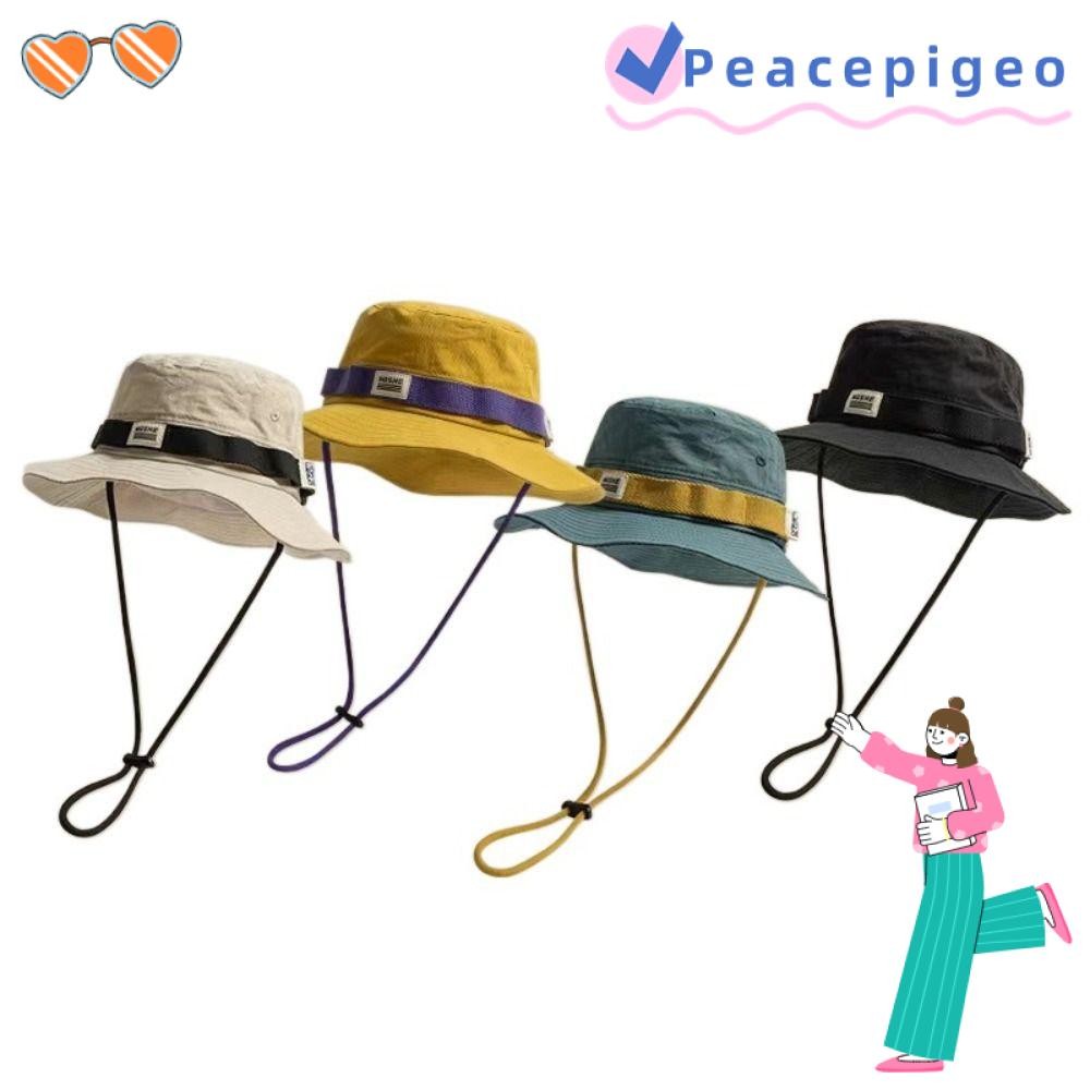Peacepigeo หมวกชาวประมง, หมวกแคมป์ปิ้งปีกขนาดใหญ่ระบายอากาศได้, หมวกกันแดดกันแดดสีตัดกันวินเทจ ...