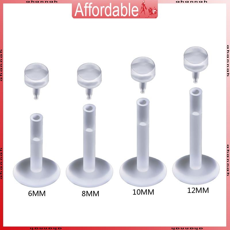 Ah 10 ชิ้น Clear White ยืดหยุ่น Lip Labret Retainer เจาะเครื่องประดับ 6 ...