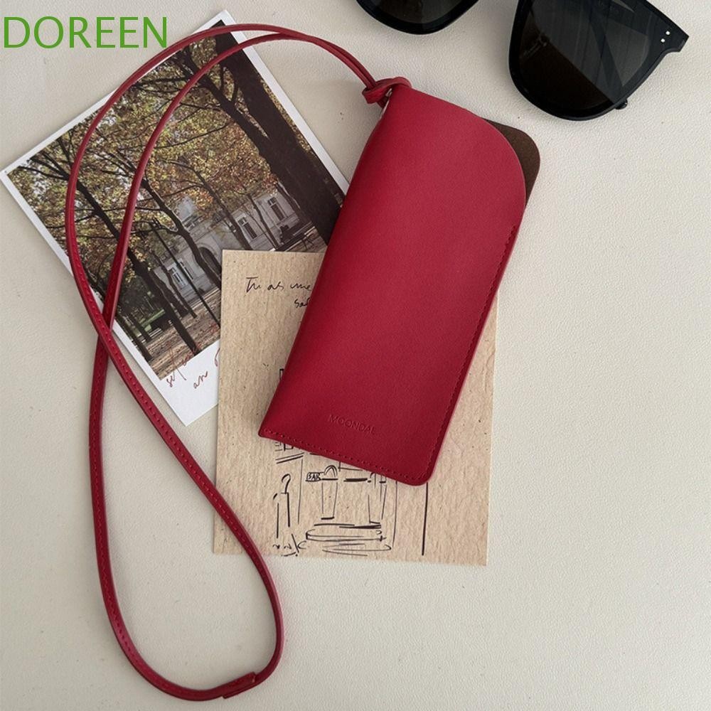 Doreen ห้อยคอกระเป๋าเก็บแว่นตา,สไตล์เกาหลี Multi-Function Pu หนังแว่นตา,เรียบง่ายแว่นตาป้องกัน ...