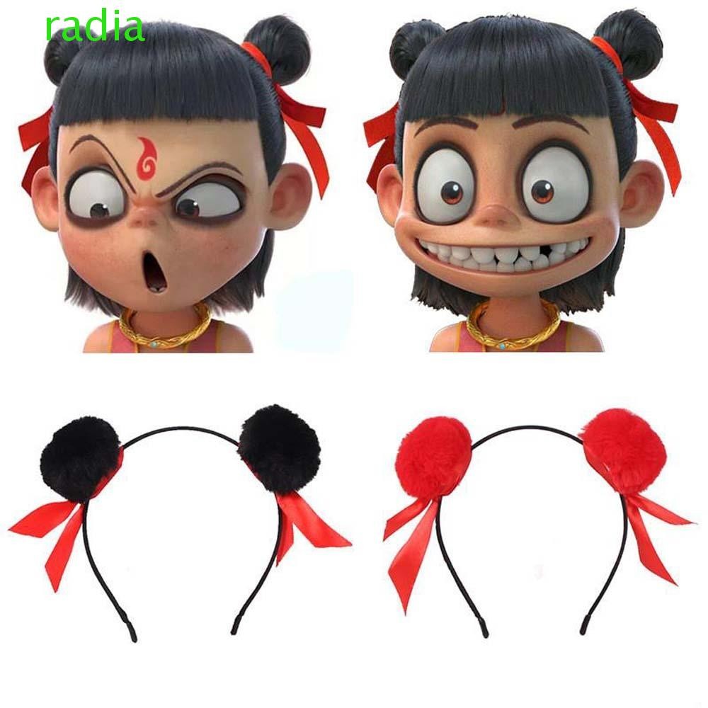 Radiantzap NeZha ผม Hoop, Kwaii ตุ๊กตาพลาสติกแถบคาดศีรษะ,ล้างหน้ากิ๊บ ...