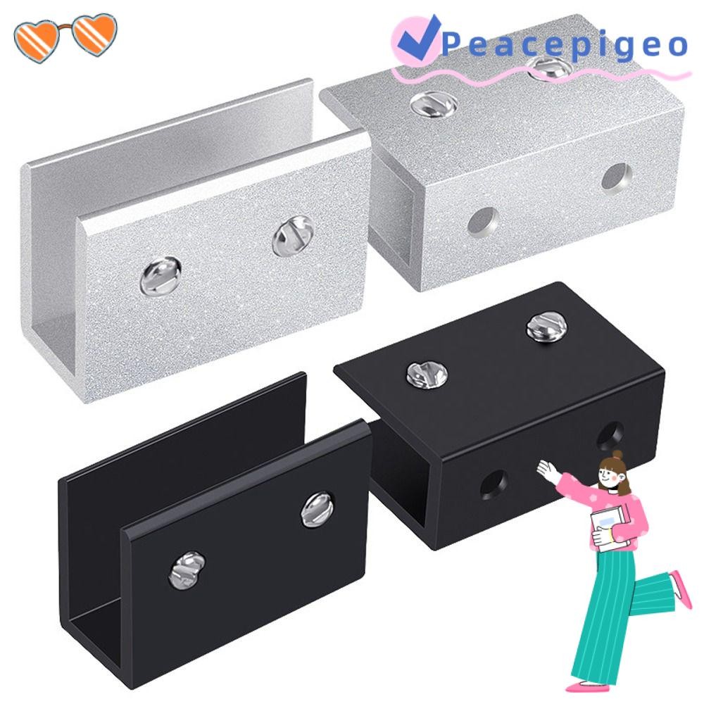 Peacepigeo แคลมป์ประตูกระจก, อลูมิเนียมอัลลอยด์ติดผนังที่วางแก้ว, อุปกรณ์เฟอร์นิเจอร์มัลติฟังก ...