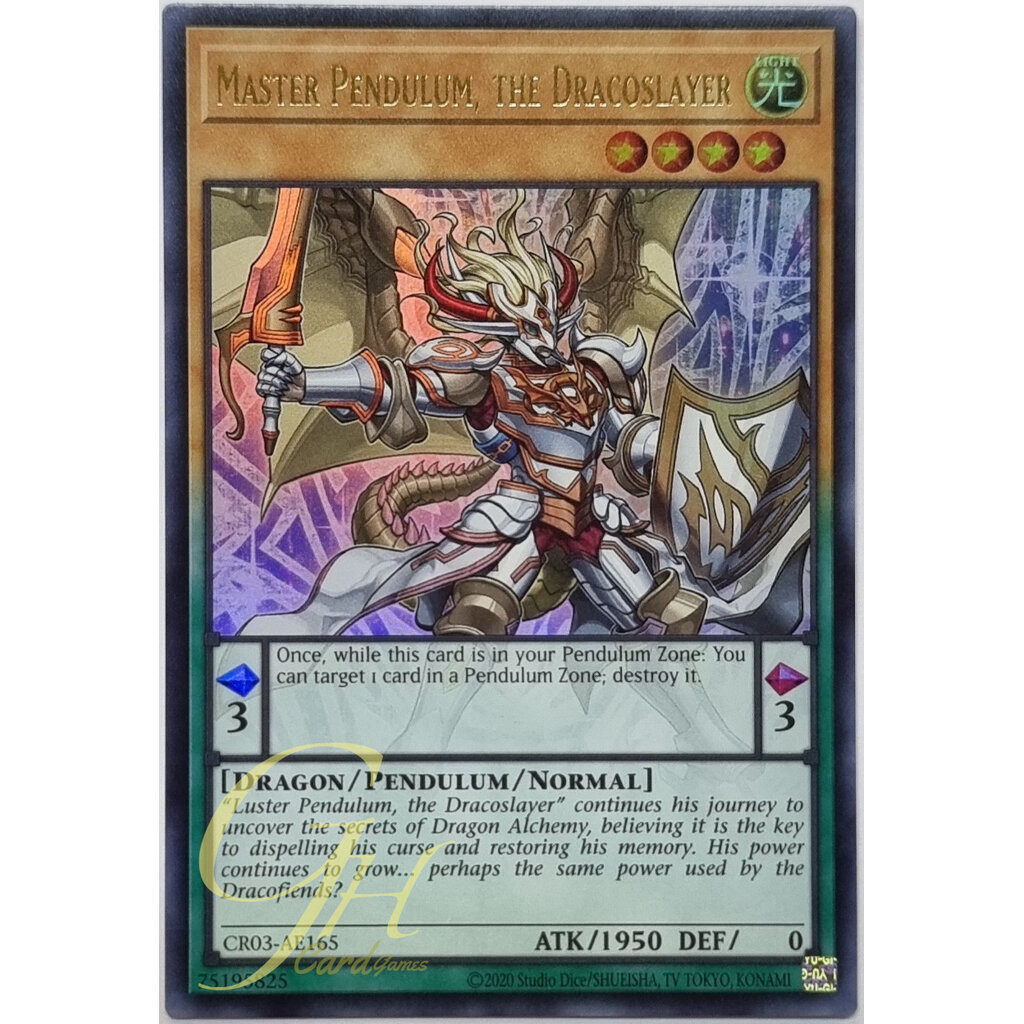 Yugioh [CR03-AE165] Master Pendulum, the Dracoslayer (Ultra Rare) | Shopee Thailand