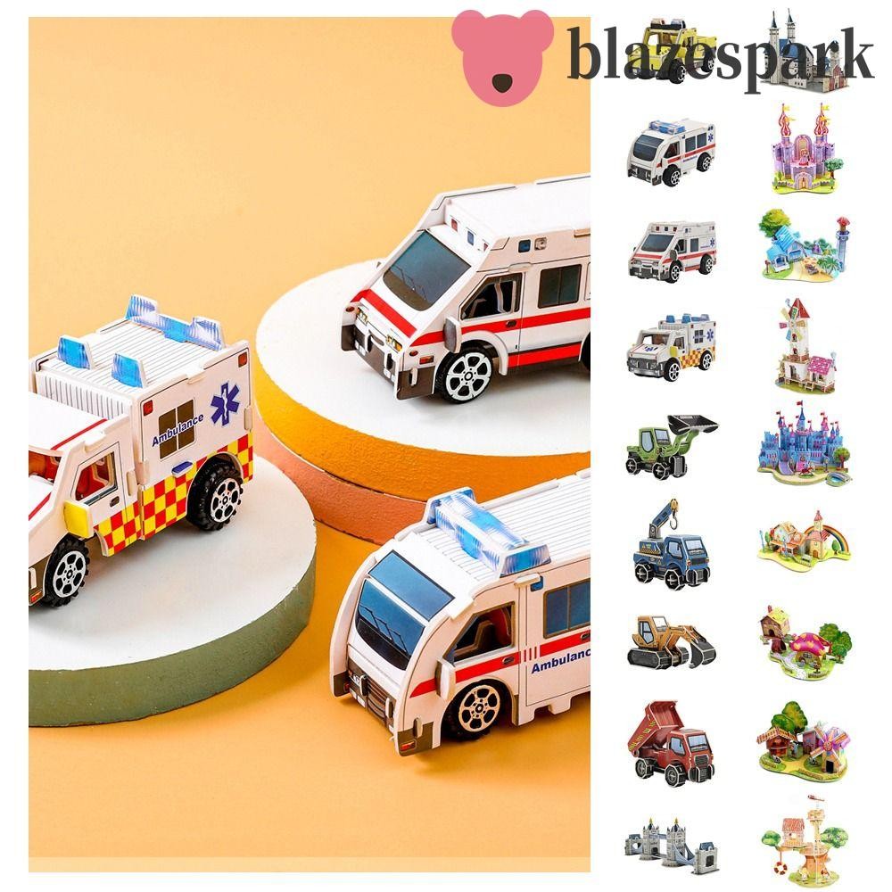 Blazespark DIY ปริศนาปราสาทประกอบรุ่น,กระดาษ Windmillการ์ตูนบ้านของเล่นกระดาษ,ก่อสร้างบ้าน ...