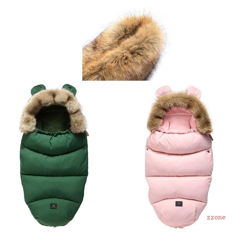 Zzz ฤดูหนาว Warm ทารกแรกเกิด Anti-Kicking Footmuff ที่ถอดออกได้ Faux ...