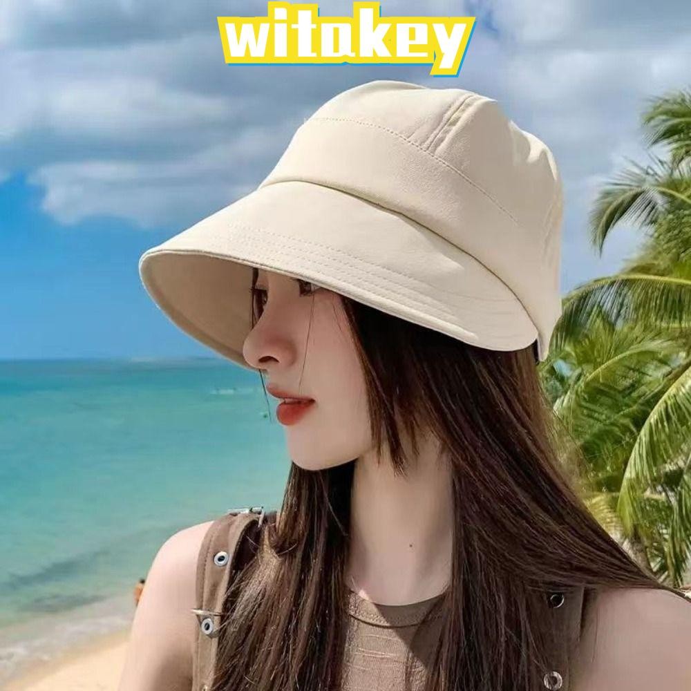Witakey หมวกกันแดด, หมวกชาวประมงแบบบางระบายอากาศได้, หมวก Duckbill แห้งเร็วแบบพับได้แบบปรับได้ ...