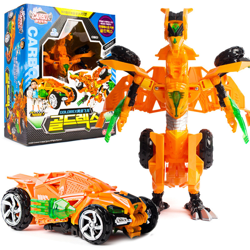 โมเดลของเล่นเด็กหุ่นยนต์แปลงร่างมังกรบินทอง Kaba Car God โมเดลของเล่น ...
