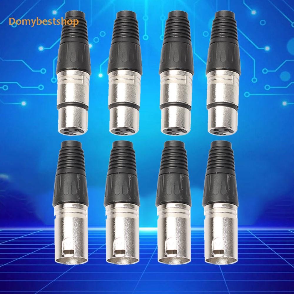 8 ชิ้น MIC สาย Terminal 4 ชาย 4 หญิง 3Pin ไมโครโฟนปลั๊กสําหรับ Mixer ...