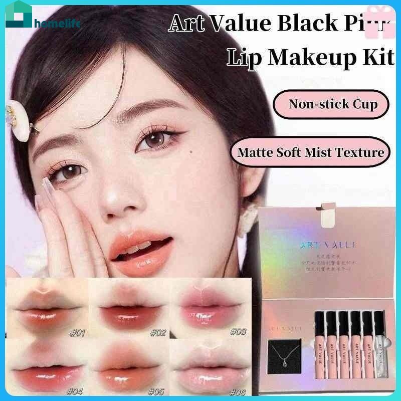 Artvalue Rejuvenating Color White Long-Lasting Makeup Black Pink Love Letter Lip Makeup Set Box ...