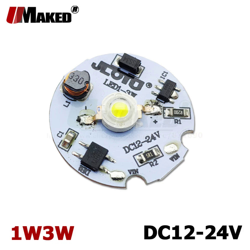 โคมไฟฮีทซิงค์ DC12-24V LED PCB 1W 3W Hihg COB 660 440 UV สีแดง สีเขียว ...