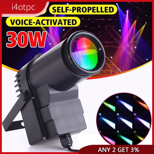 I4otpc ไฟลูกบอล Led 30W พร้อมขาตั้ง DMX512 ควบคุมด้วยเสียง 360° โคมไฟสปอตไลท์เวที แบบหมุนได้ (5. ...