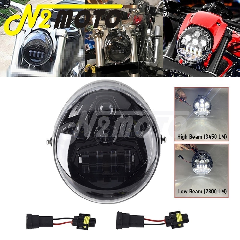 N2 10-32V 60W LED Projection Headlight Motorcycle Angel Eyes Headlamp ...