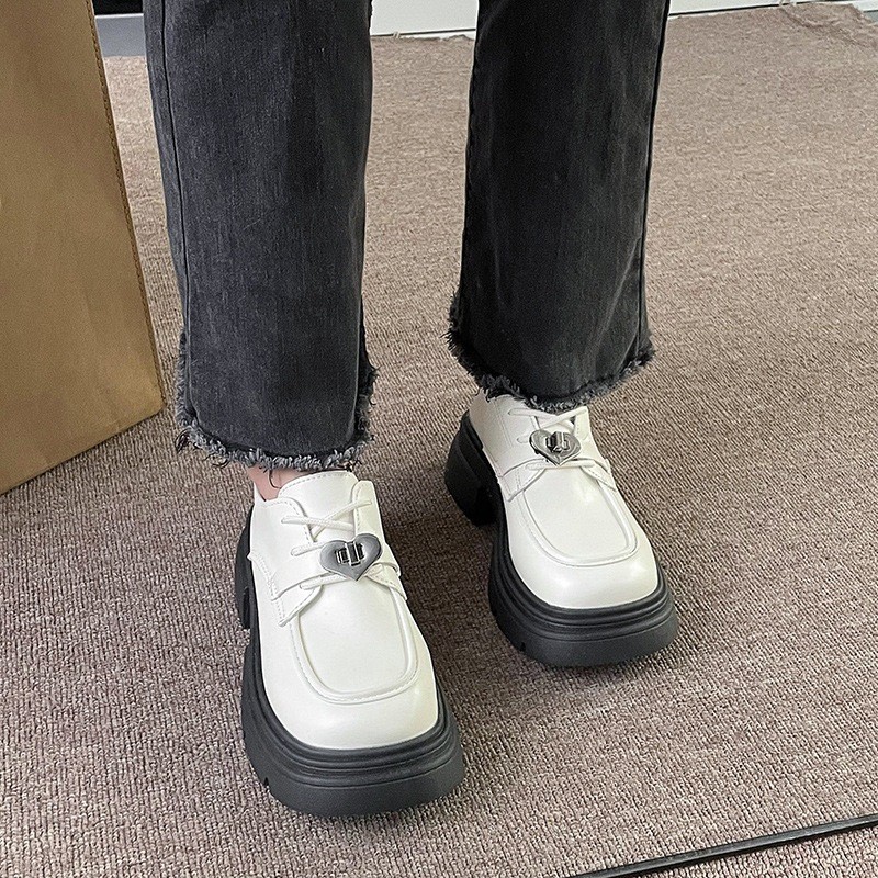 รองเท้าส้นหนาหนังสวมแฟชั่นเรียบง่าย แมรี่เจนแฟชั่นสไตล์เกาหลีTP403 ...