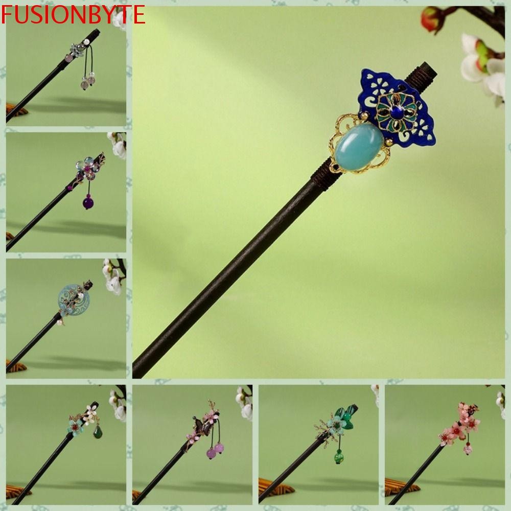 Fusionbyte ดอกไม้ผม Sticks, จีน Handmade ไม้ Hairpins, ผู้หญิงอุปกรณ์เสริมผม Party ผม Bun พร้อม ...