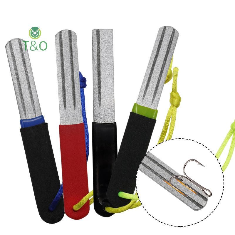 T&o แบบพกพากลางแจ้ง Double Groove Fishing Hook Sharpening Hone ใหม่ตก ...