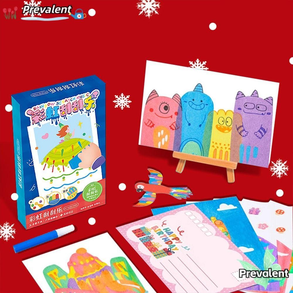 Preva DIY Rainbow Scratch Art,ภาพวาดอุปกรณ์ศิลปะกระดาษวาดไม้กวาดศิลปะ ...