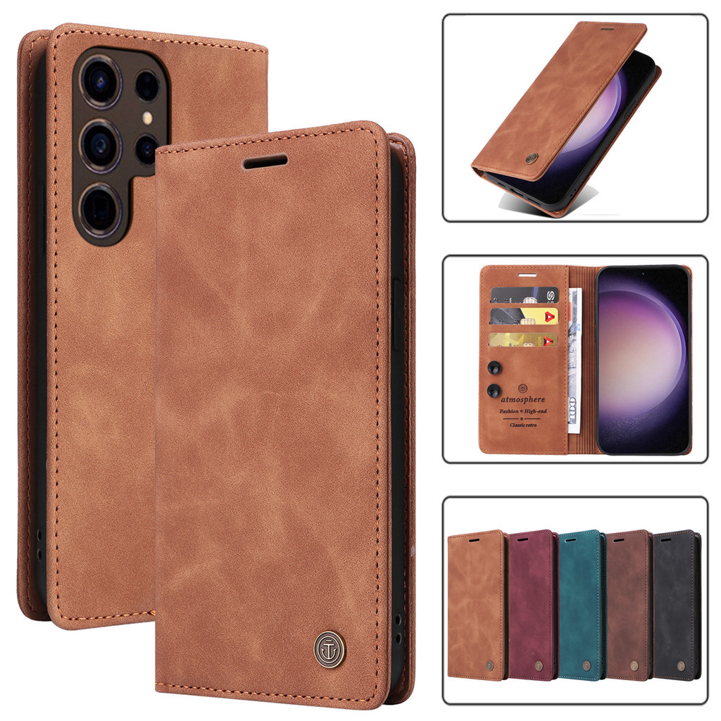 เคสโทรศัพท์หนัง ฝาพับ พร้อมช่องใส่บัตร บางพิเศษ สําหรับ Samsung Galaxy ...