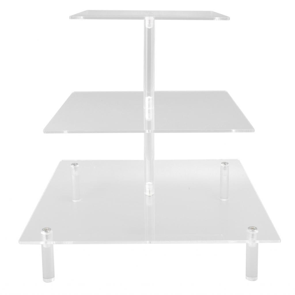 3 Tier Acrylic Cupcake Stand Square Holder Dessert Display Tower New ...