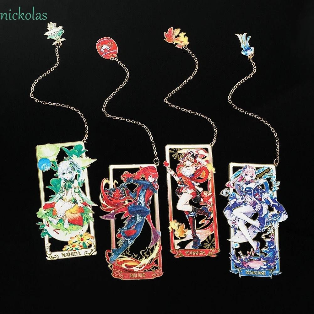 Nickolas ที่คั่นหนังสือ แบบกลวง ลาย Tartaglia Xiao Bookmarks Yae Miko ...