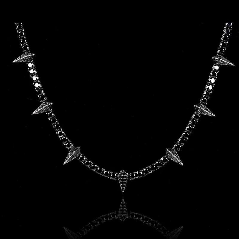 New European and American Style Black Panther Full Diamond Necklace for ...