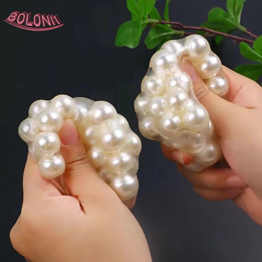 Bo Ball Pinch Fidget ของเล่น, Mochi Ball หิน Squishy Pearl Noisy Ball ของเล่น, Plush Ball ความ ...