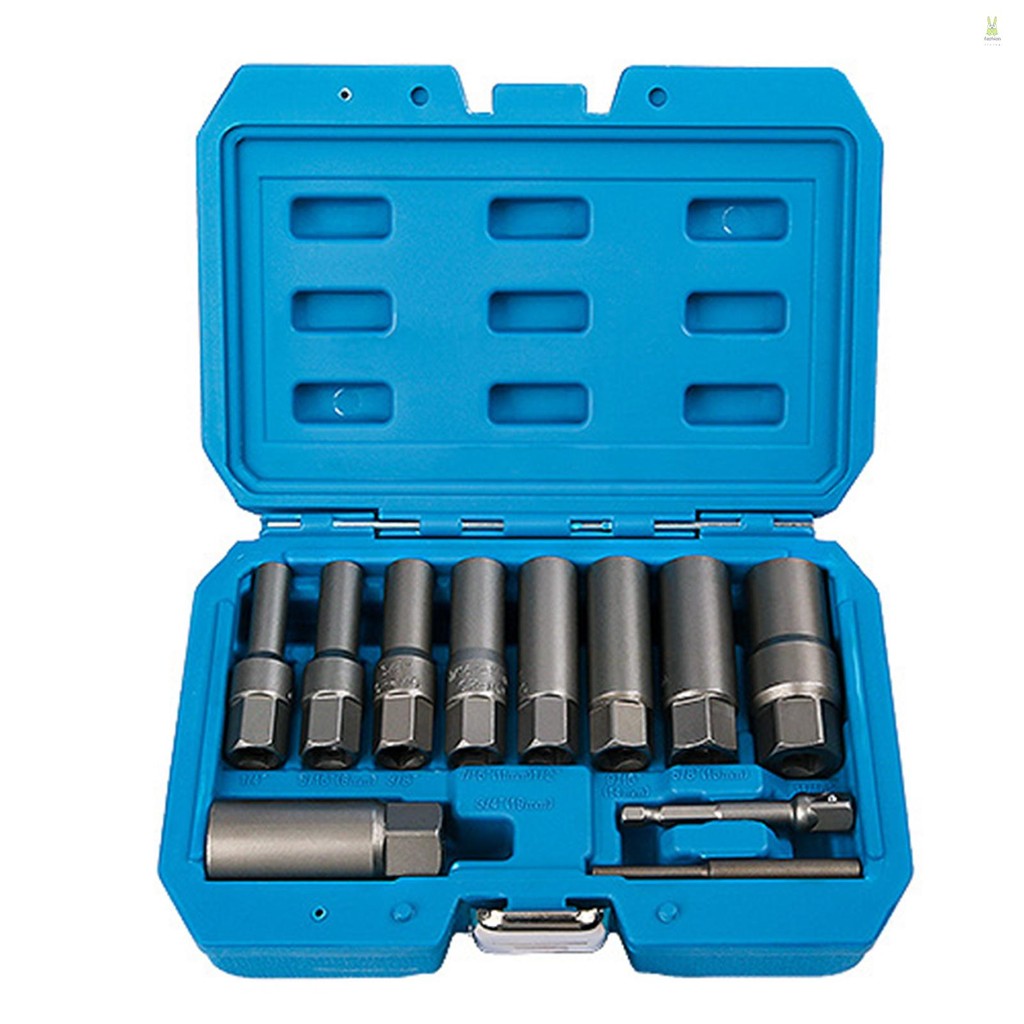 11 ชิ้น Bolt Nut Extractor ชุด Stripped Nut Remover ชุดหัก Lug Nut สกัด ...