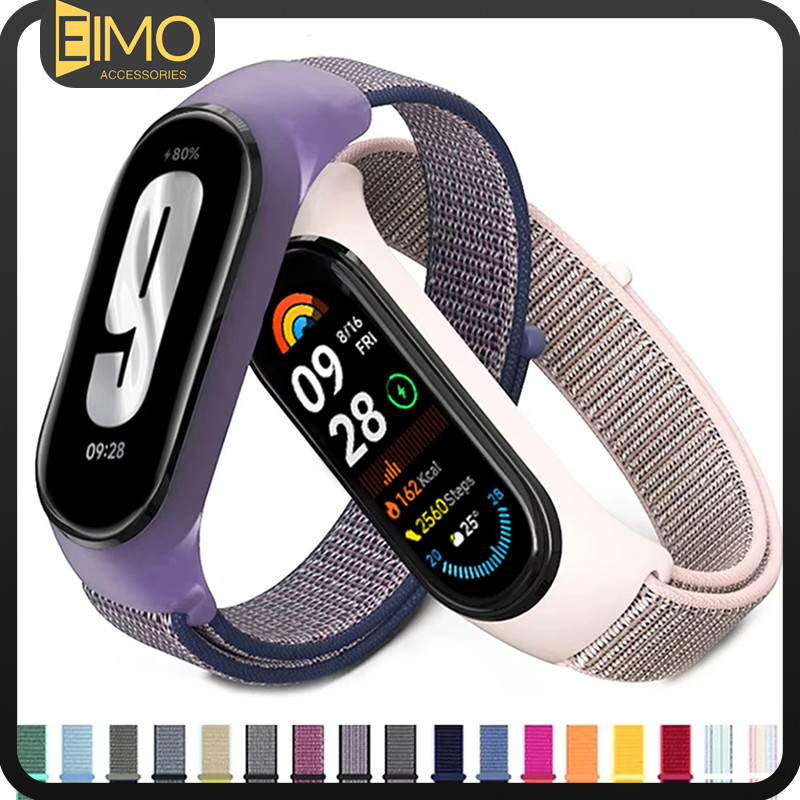 สายคล้องห่วงไนลอน for Smartwatch Xiaomi Band 9 8 NFC Mi Band 7/6/5/4/3 Miband 9 8 7 6 5 4 3 สาย ...
