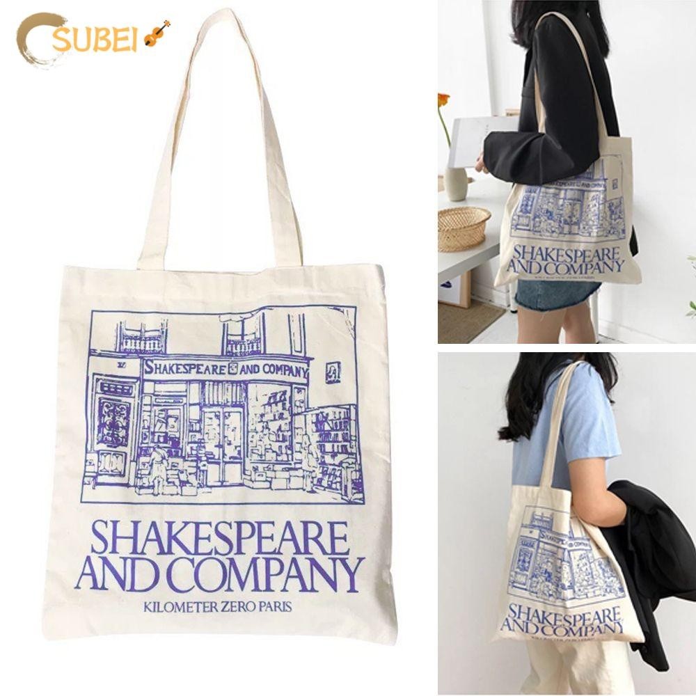 Sukaa กระเป๋าสะพายไหล่ กระเป๋าช้อปปิ้ง ผ้าแคนวาส ทนทาน | Shopee Thailand