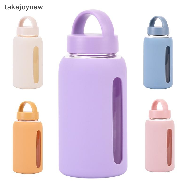 [takejoynew] ถ้วยแก้ว 600 มล. พร้อมปลอกซิลิโคน - กันแตก กันลื่น ถ้วยน้ําแบบพกพาสําหรับกีฬา ...