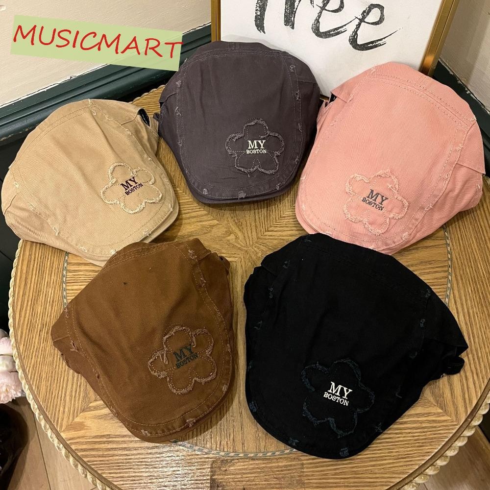 Musicmart Burr Patch Design Berets, Vintage ปีกสั้น Retro ดอกไม้ Berets ...