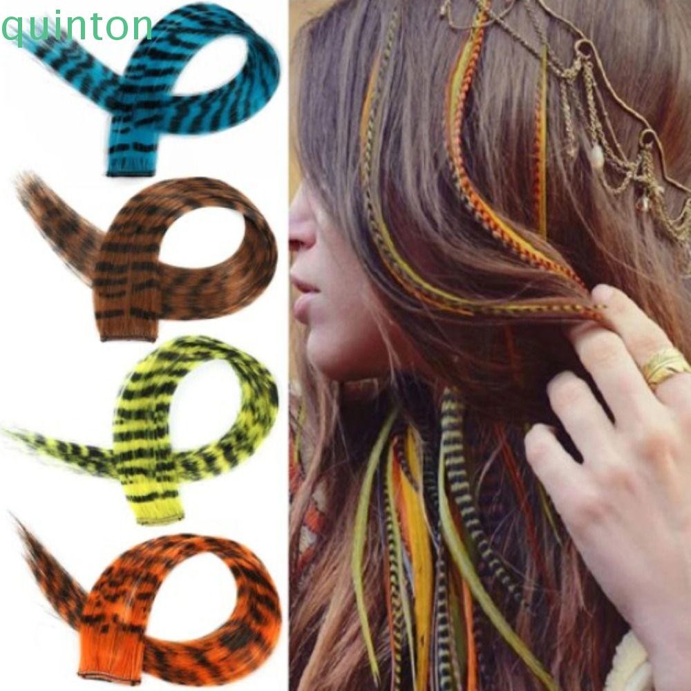 Quinton Feather Hair Extension ชิ้นแขวนหูย้อมทุกวันสาว Fasion คลิปที่มี ...