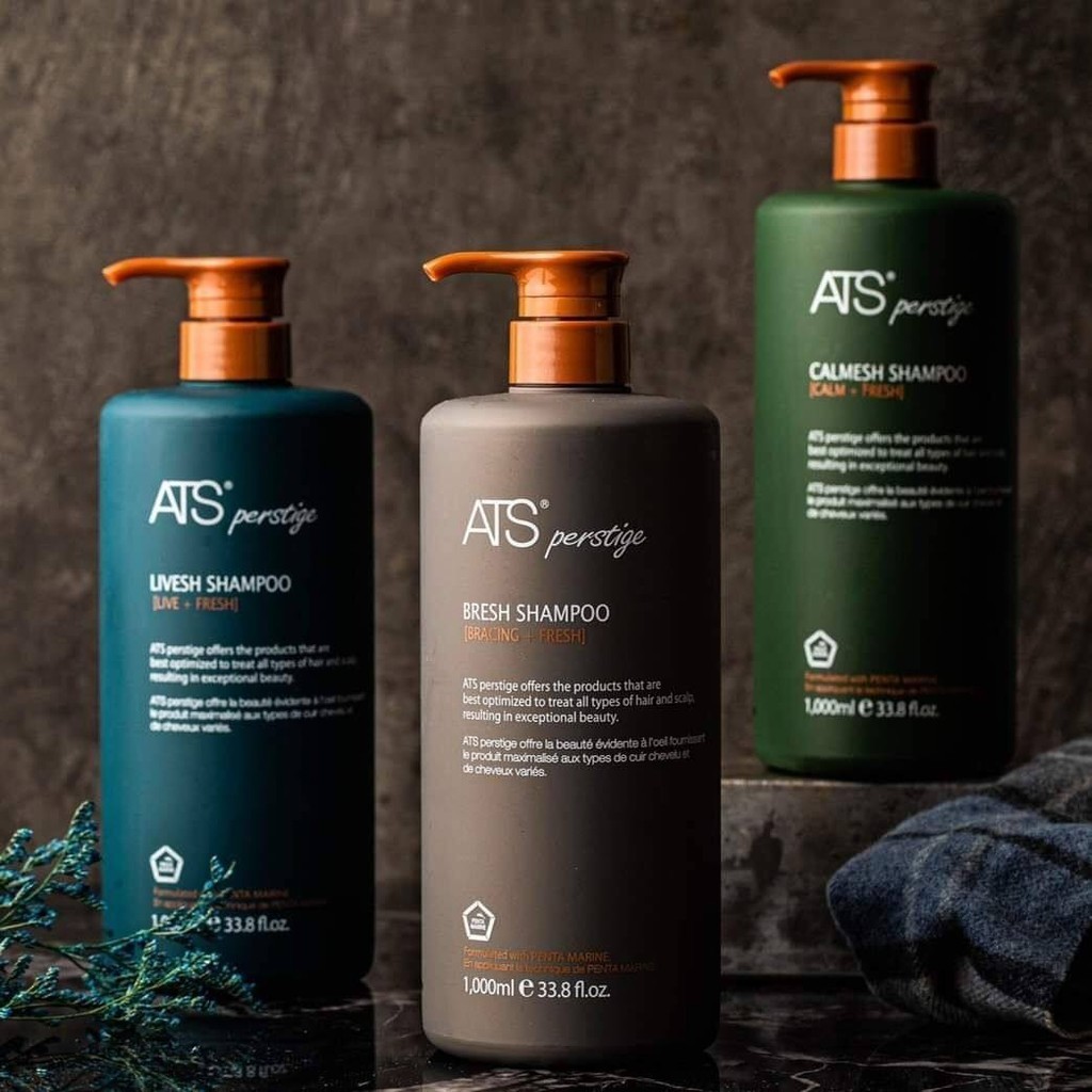 ATS Perstige Livesh /Bresh /Calmesh Shampoo มี3สูตร สำหรับผมบาง ผมร่วง ...
