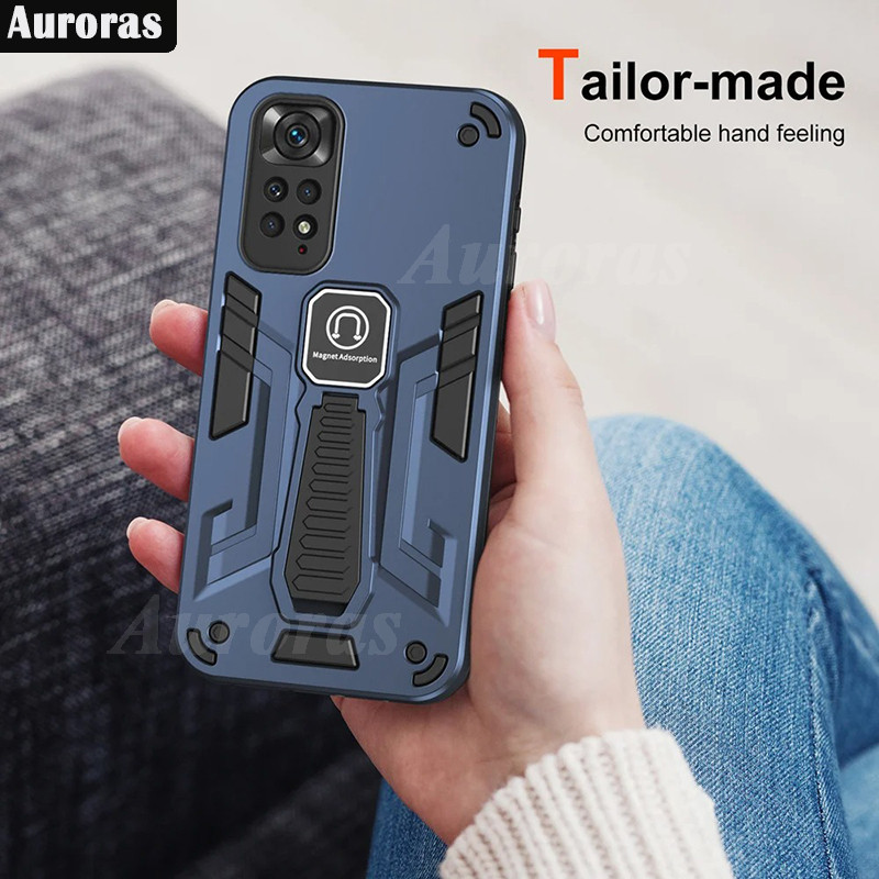 เคสโทรศัพท์มือถือ กันกระแทก พร้อมขาตั้งรถยนต์ สําหรับ Redmi Note 11 11S Pro 10 2022 10S K50 Poco ...