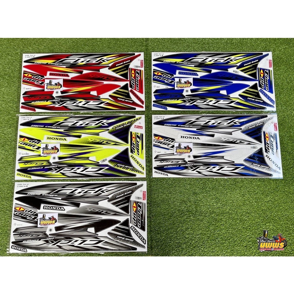 สติ๊กเกอร์คลิก Click-Tune up คลิก110 ปี2007 รุ่น5 ( สีสด เคลือบเงาแท้ ...