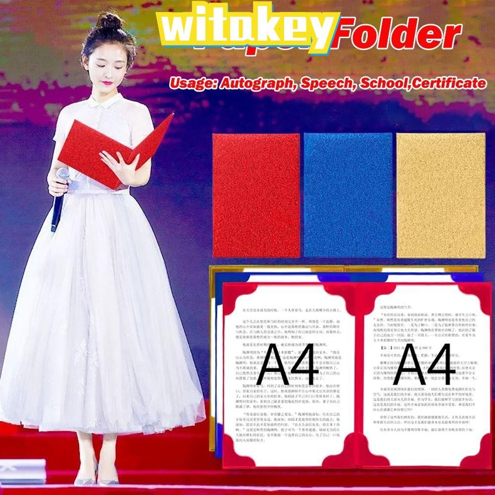 โฟลเดอร์เปล่า WITAKEY, ฝาครอบกระดาษข้น, ที่ใส่ใบรับรอง A4 | Shopee Thailand