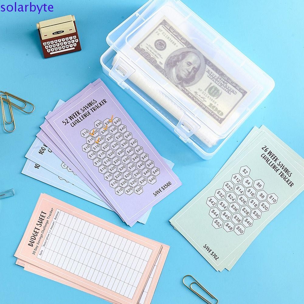 Solarbyte 100 ชิ้นประหยัดเงินชุดซองจดหมาย, ความคิดสร้างสรรค์เงินสดท้าทาย 100 ซองชุดกล่อง, ซอง ...