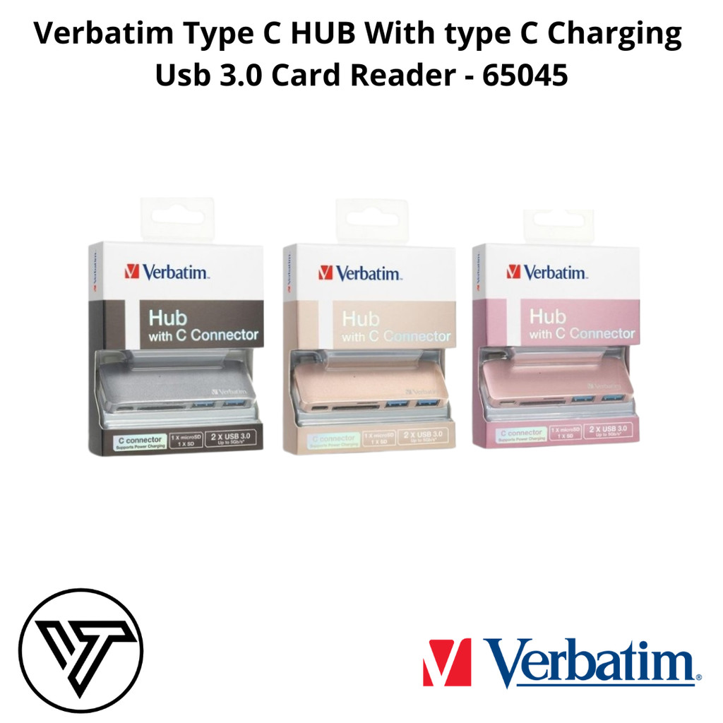 Verbatim type C HUB พร้อมเครื่องอ่านการ์ด Usb 3.0 ชาร์จ type C | Shopee ...
